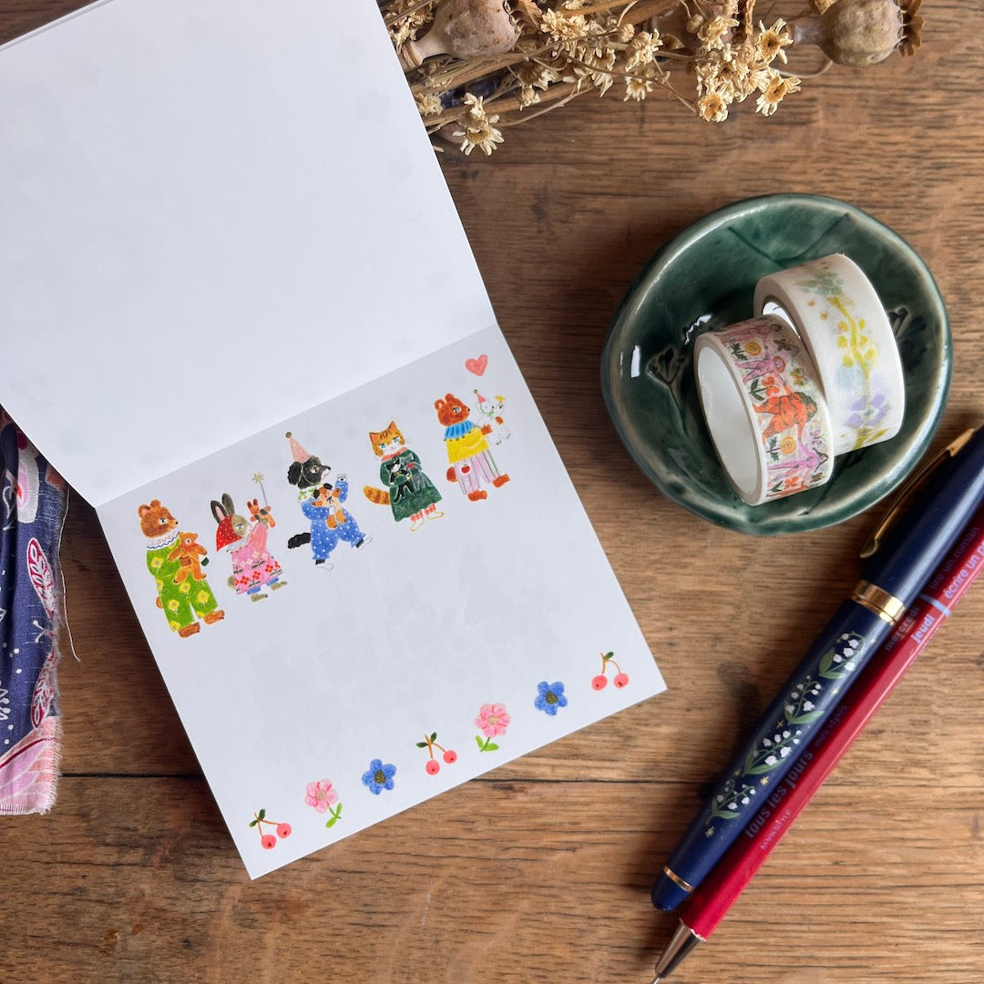 Aiko Fukawa | Little Fluffy Friends Block Memo Pad – Pink Moon Goods