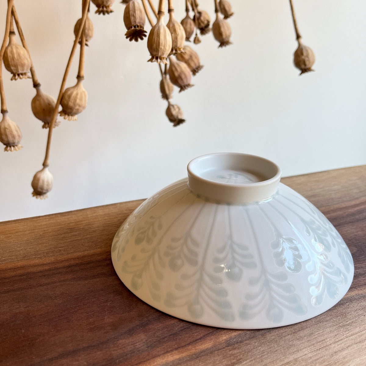 White Art Nouveau | Hakusan Toki Hasami Ware Rice Bowl – Pink Moon Goods