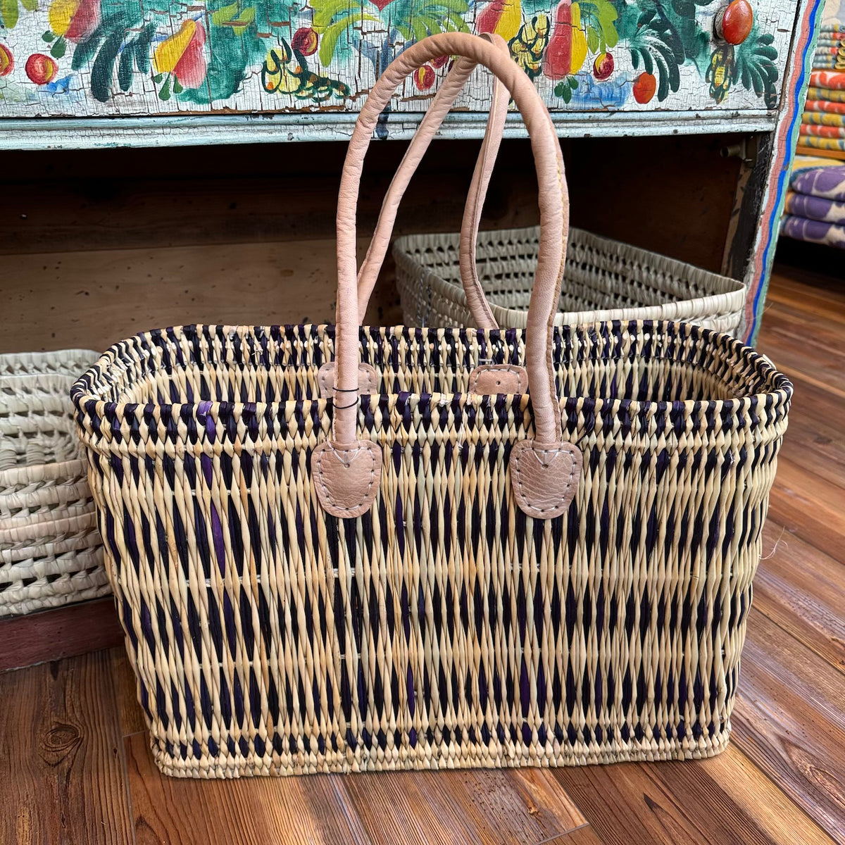 Blue Striped Tote – Pink Moon Goods