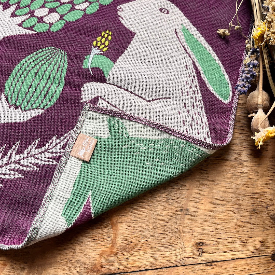 Morita Miw Rabbit Gauze Handkerchief | Purple – Pink Moon Goods