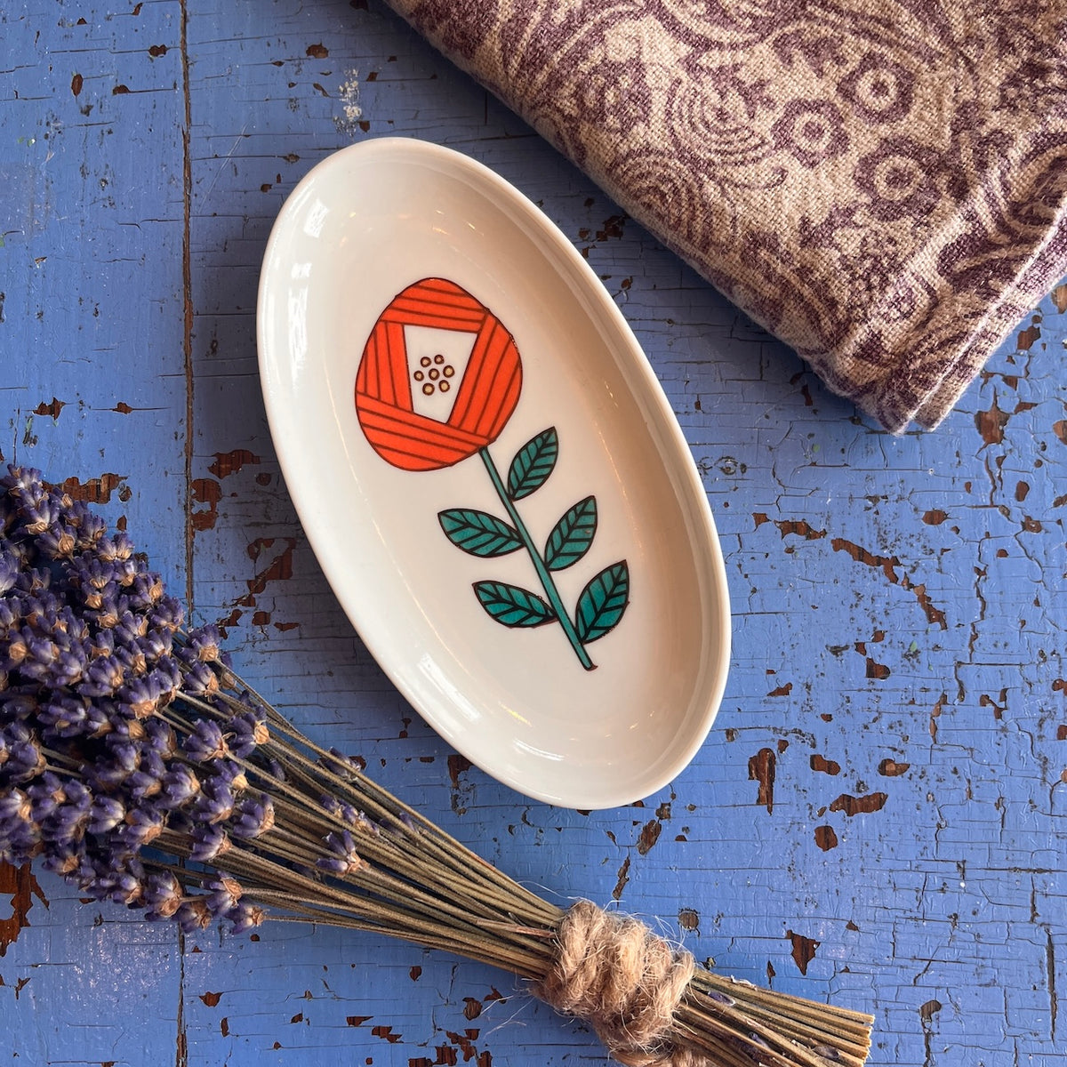 Red Flower | Small Plate – Pink Moon Goods