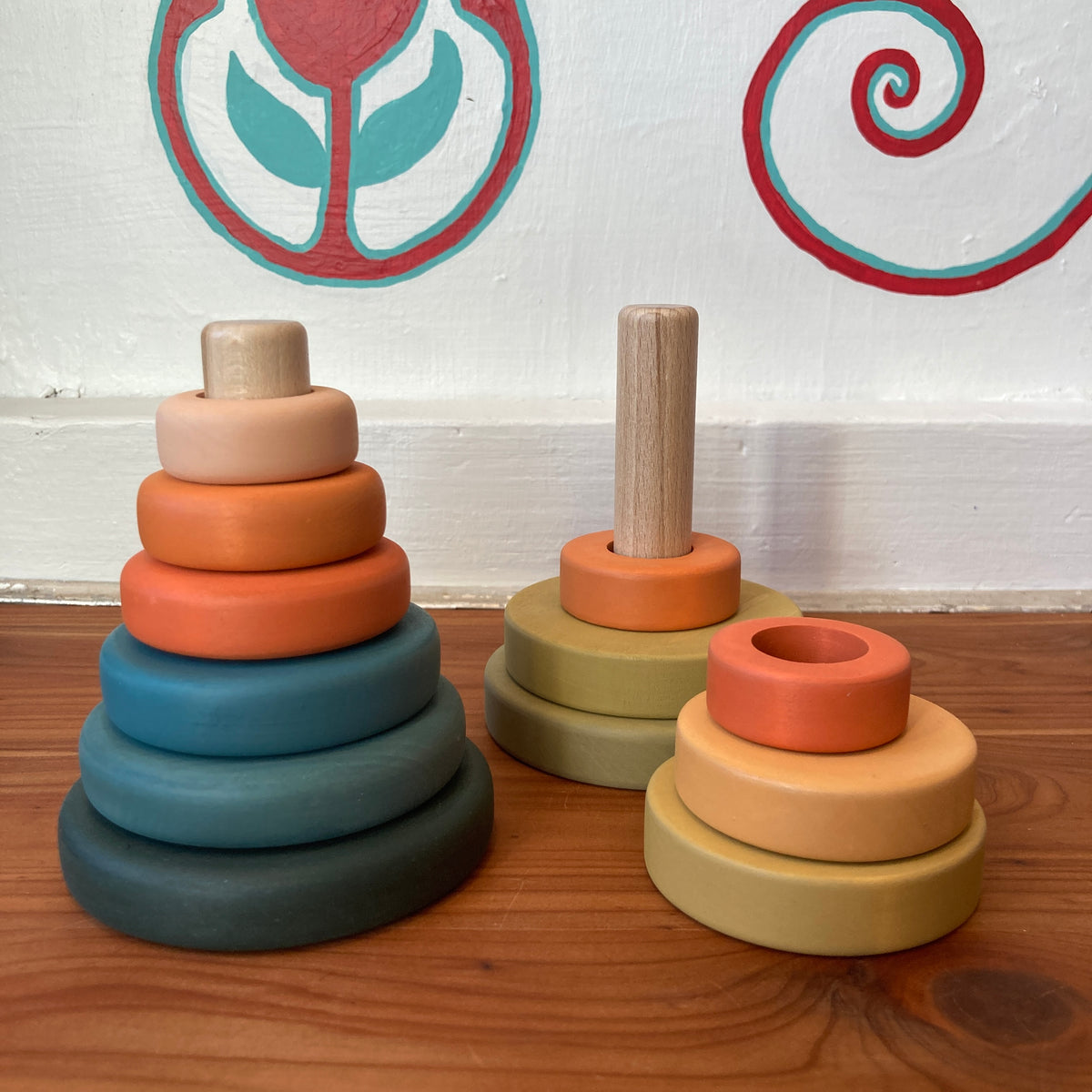 Mini Ring Stacker Wooden Toy – Pink Moon Goods